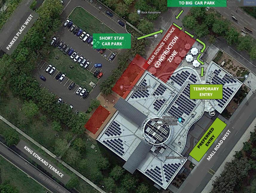 Getting here and parking | questacon